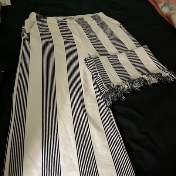 English Factory | Pants & Jumpsuits | English Factory Wide Leg Striped ...